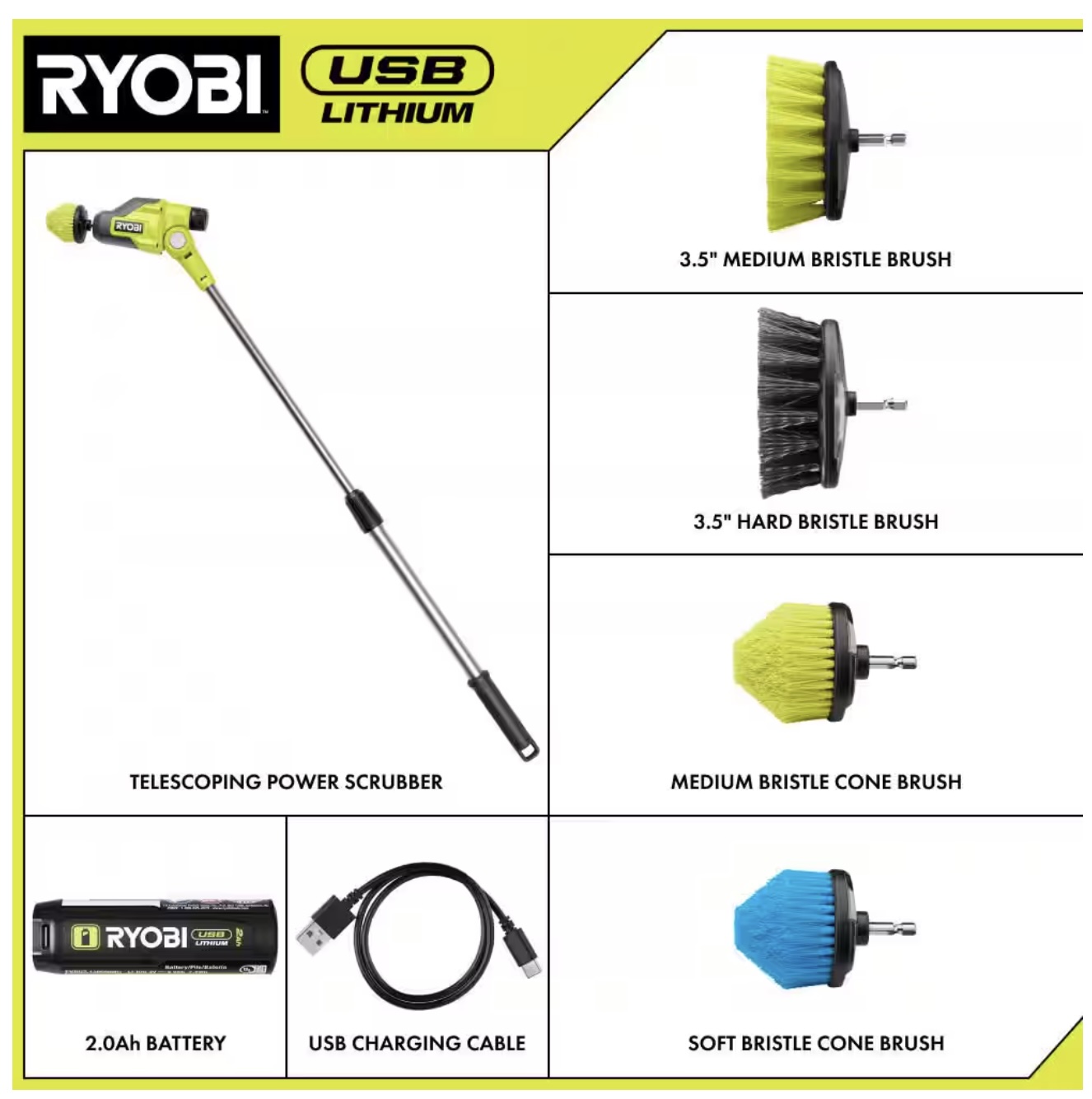 Ryobi USB Lithium Telescoping Power Scrubber - Concord Carpenter